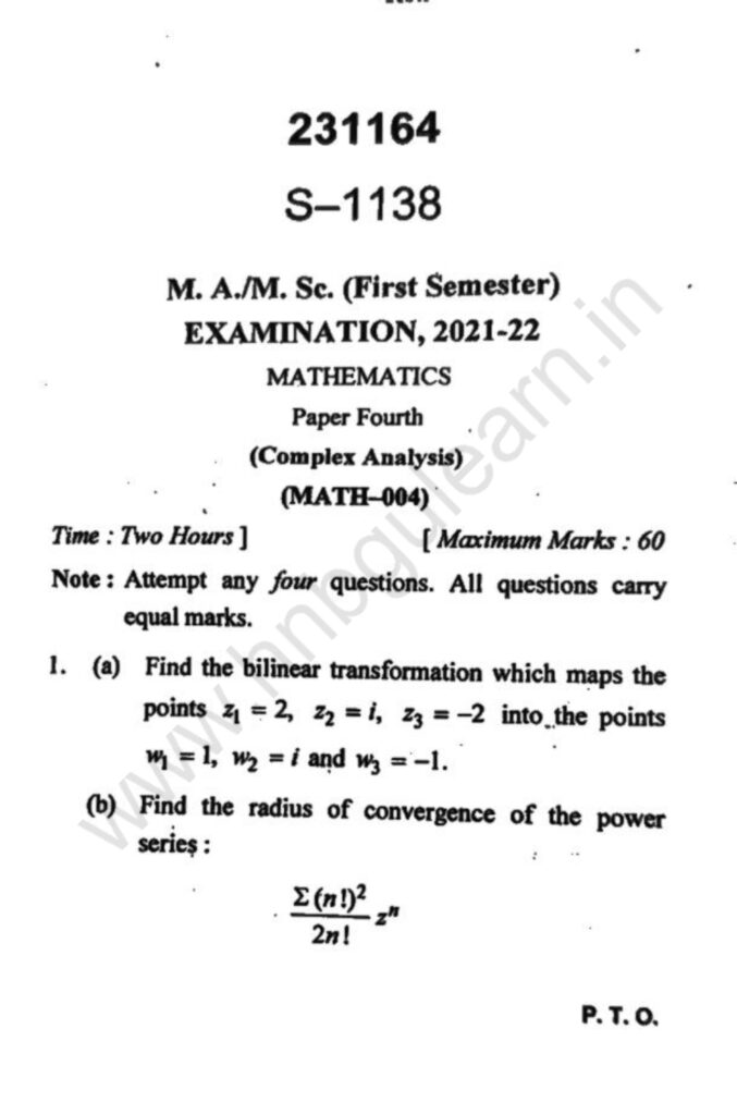 Complex analysis M.Sc mathematics 1st semester 2021-22 - Hnbgu learn Complex analysis M.Sc mathematics 1st semester 2021-22 - Hnbgu learn